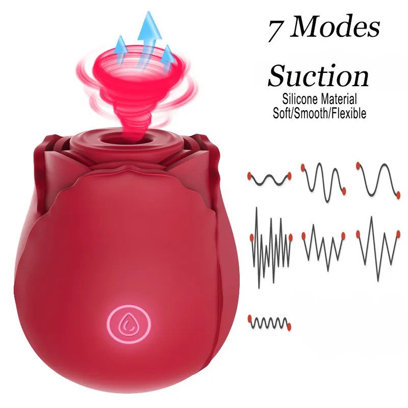 Rose Shape Vagina Sucking Vibrator Intimate Good Nipple Sucker Oral