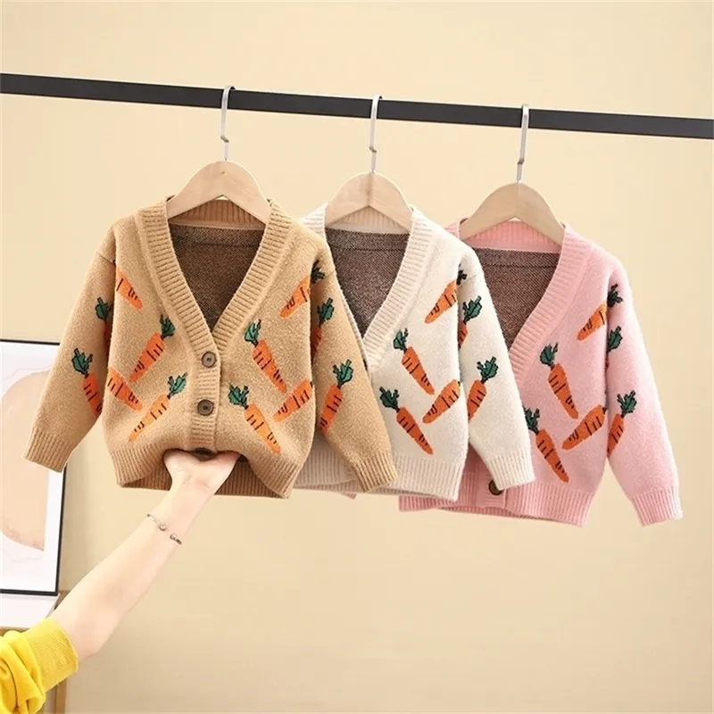 DHgate.com:Toddler Carrot Print Knit Cardigan Sweater for Spring ...
