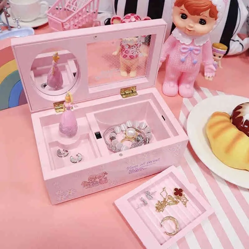Jewelry Music Box Classic Rotating Dancer Ballerina Piano Pink ...