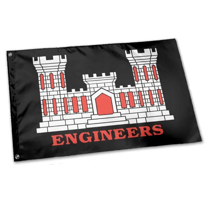 US Army Black Engineers Flag - 3x5 ft, Vivid Polyester, Double Brass ...