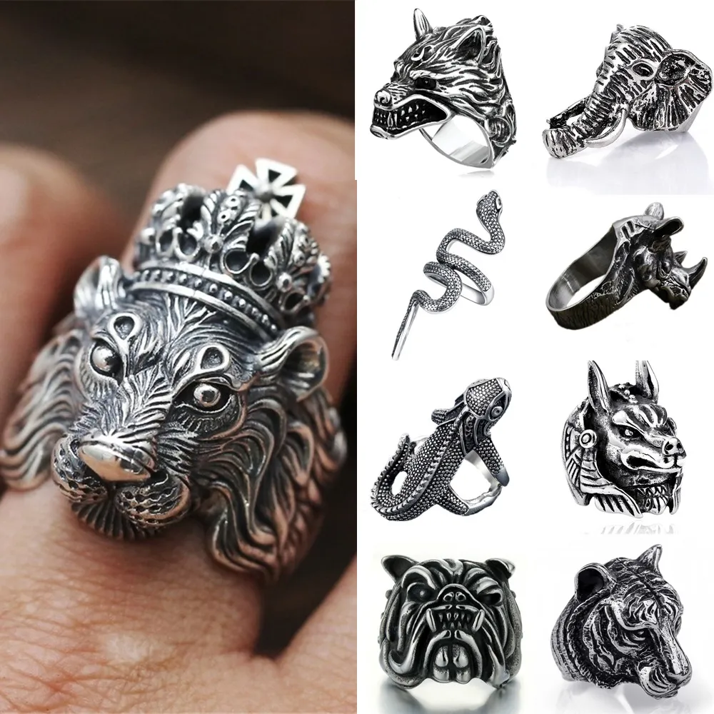 Silver Plated Animal Gothic Rings For Men And Women Wholesale Fashion ...