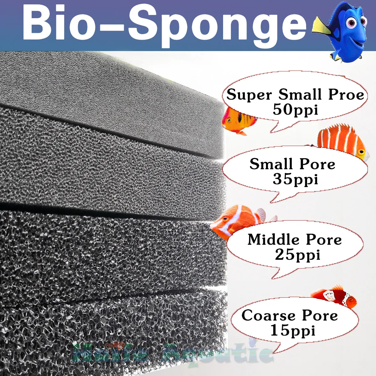 Haile Aquatic Bio Sponge Filter Media Pad Cut To Fit Foam For Aquarium ...