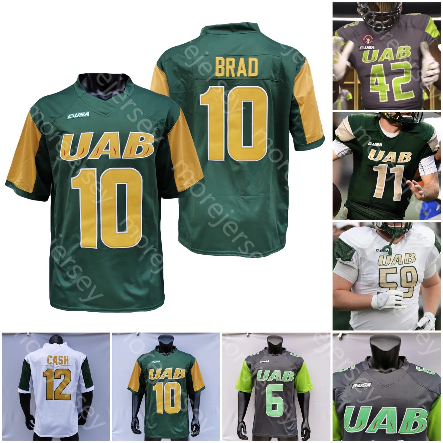 UAB Blazers Football Jersey Custom NCAA College 2024 Lucious Stanley ...