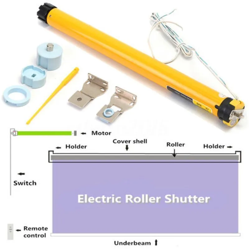 DC Electric Motor Kit 315mm Electric Roller Shade Motor, 24V DC, 30RPM ...