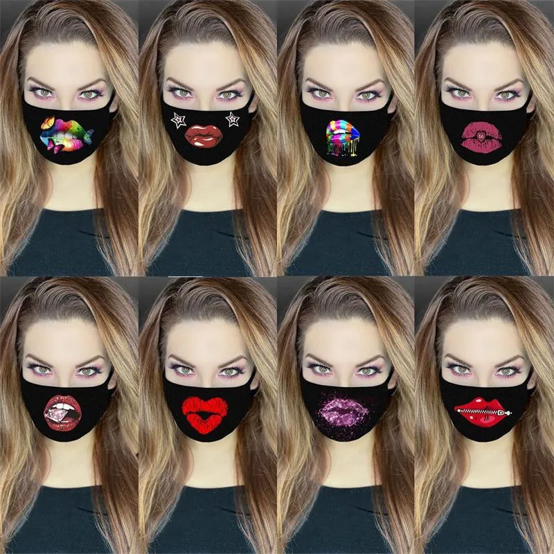 DHL Sexy Lips Designer Face Mask, 8 Styles, 3D Printing, Adjustable ...