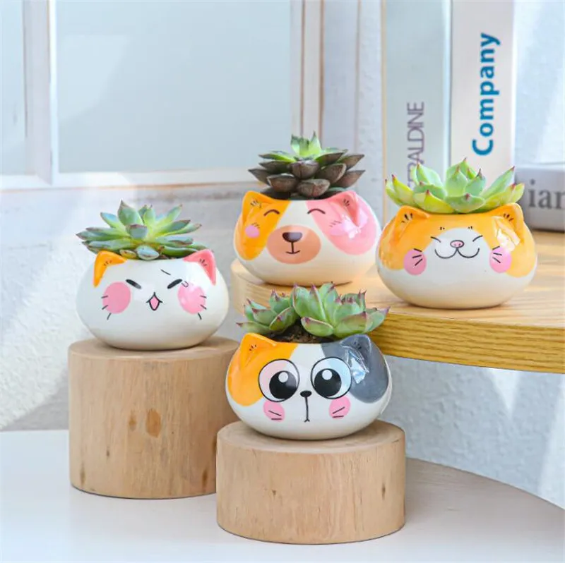 Ceramic Pots Planters, Cartoon Animal Flower Pots For Succulents ...