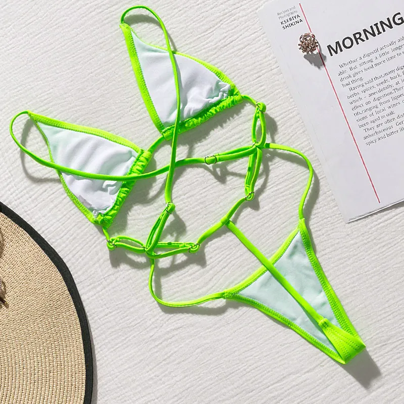 En X G String Bikini 2020 Sexy Corte Alto Traje De Baño Femenino String ...