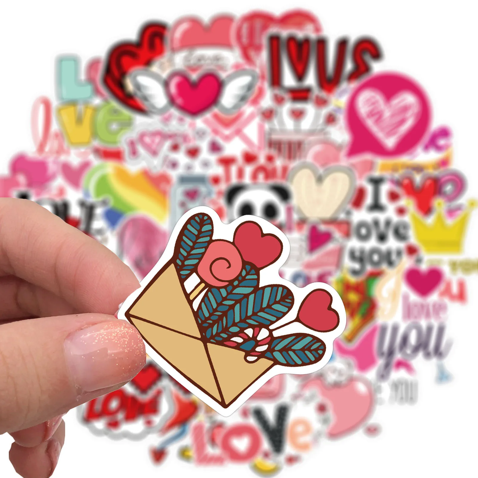 Valentine's Day Love Valentine Stickers Pack 50 Non Random Decals For ...