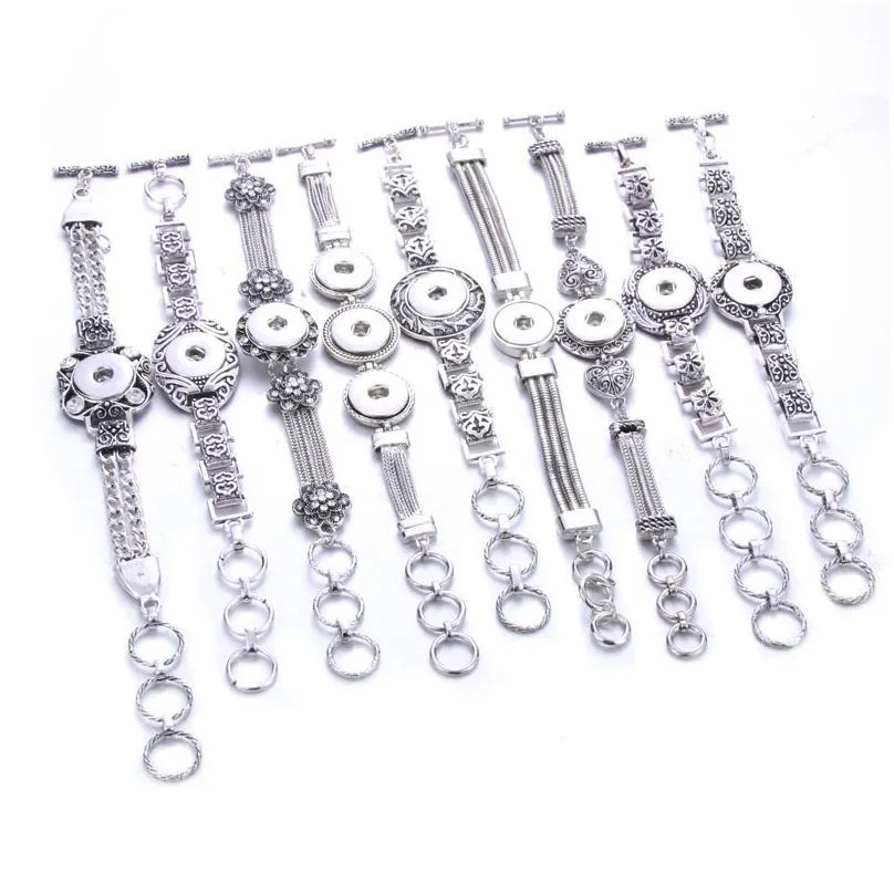 Rhinestone Bracelets With Interchangeable Snaps With Adjustable Snaps ...