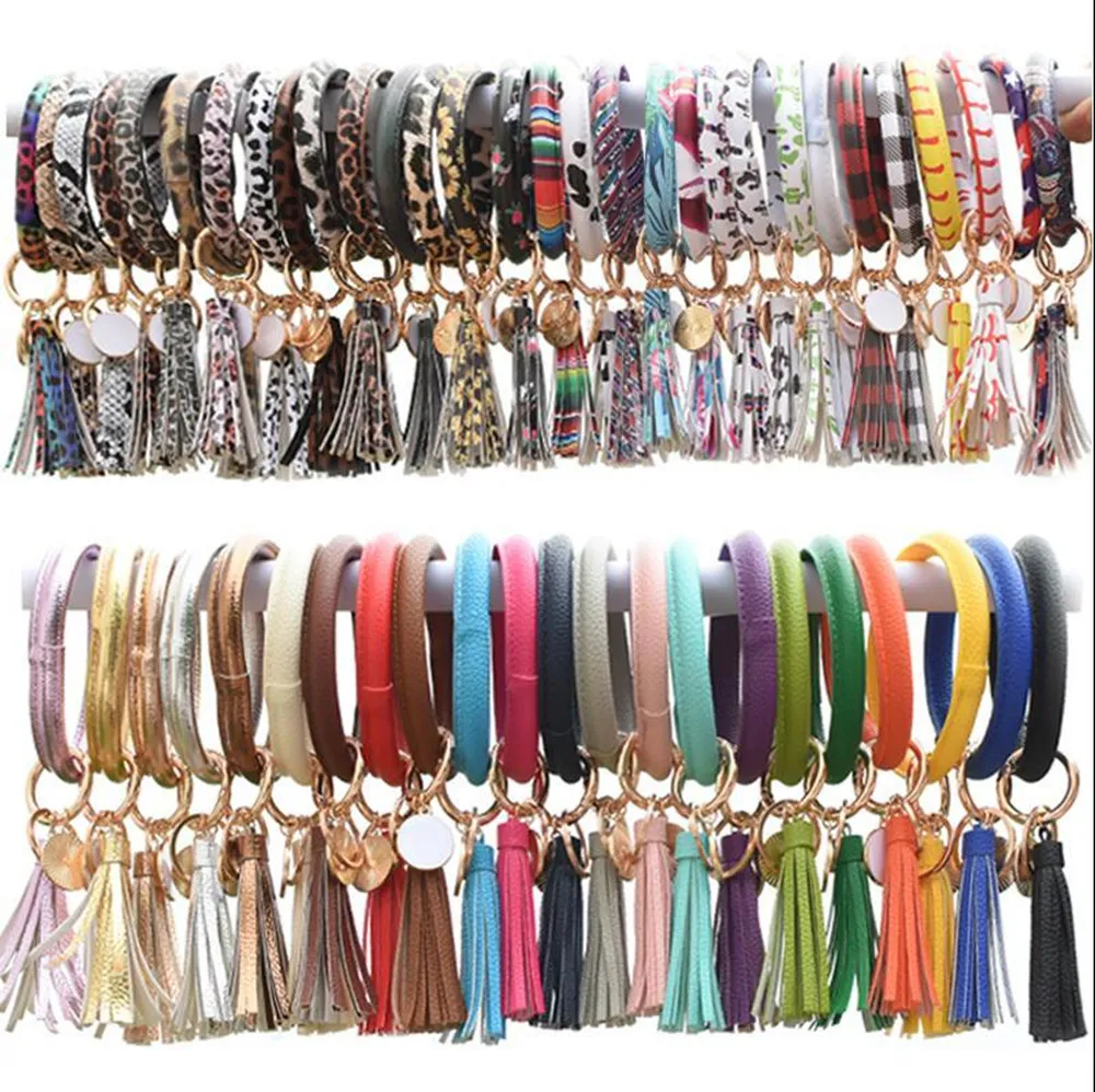 Tassels Keyring Bracelets Wristlet Keychain Bracelet Circle Key Ring ...