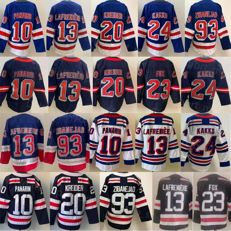 Reverse Retro Hóquei Homens 10 Artemi Panarin Jersey 20 Chris Kreider ...