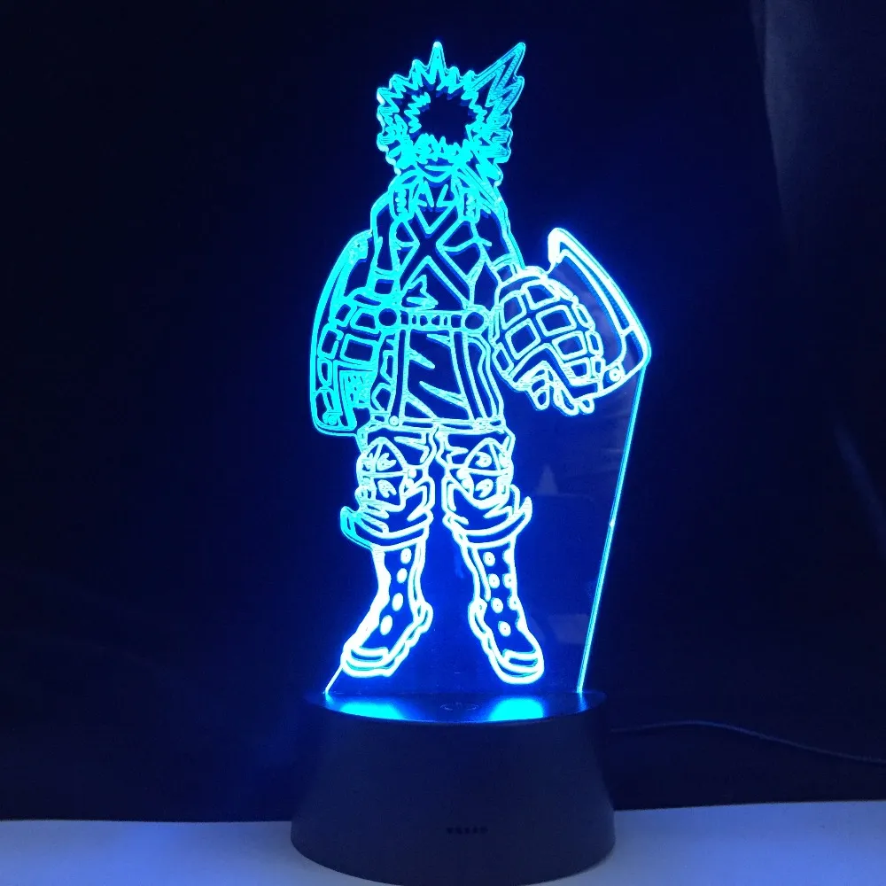 Anime Figurines My Hero Academia Katsuki Bakugo 3D LED Night Light ...