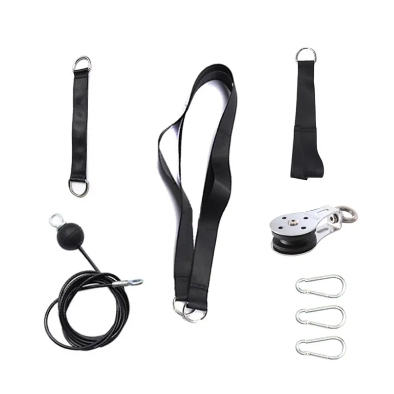 VIP Cable Machine Attachments: Rope & D-Handle with Optional Pulley for ...