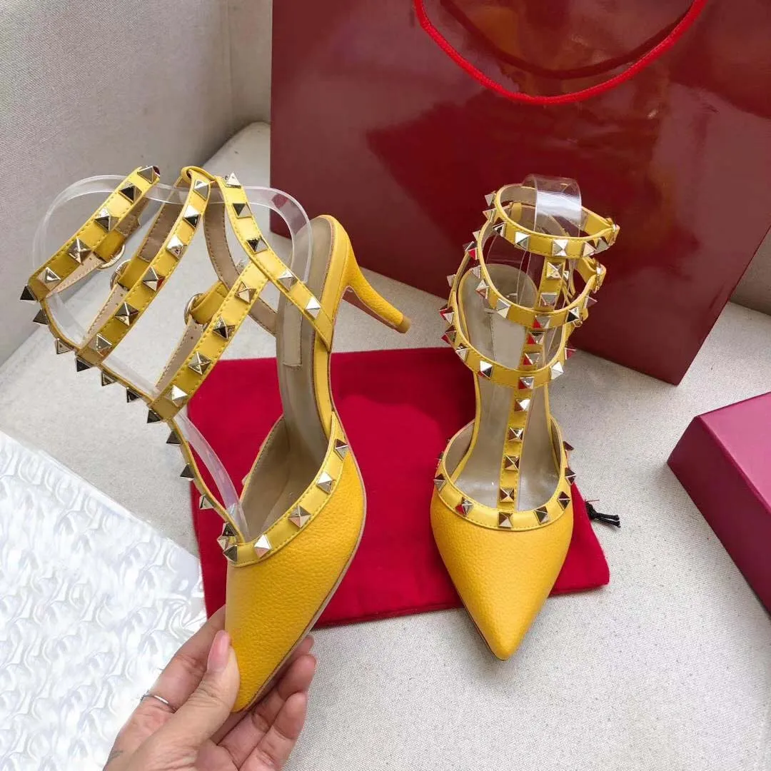 Bulk Designer Leather Slides Studded Sandals With Metal Buckle Large ...