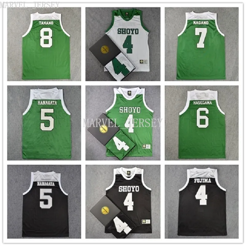 Custom Dark Blue Old Basketball Uniforms SHOYO 4, FUJIMA 5, HANAGATA 6 ...