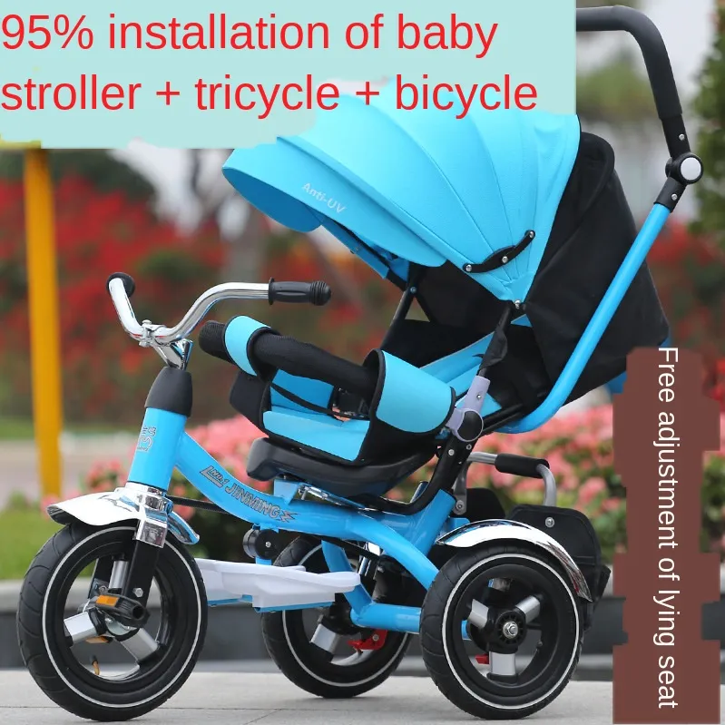 3 In 1 Baby Tricycle Bike With Adjustable Swivel Seat, Flat Lying ...