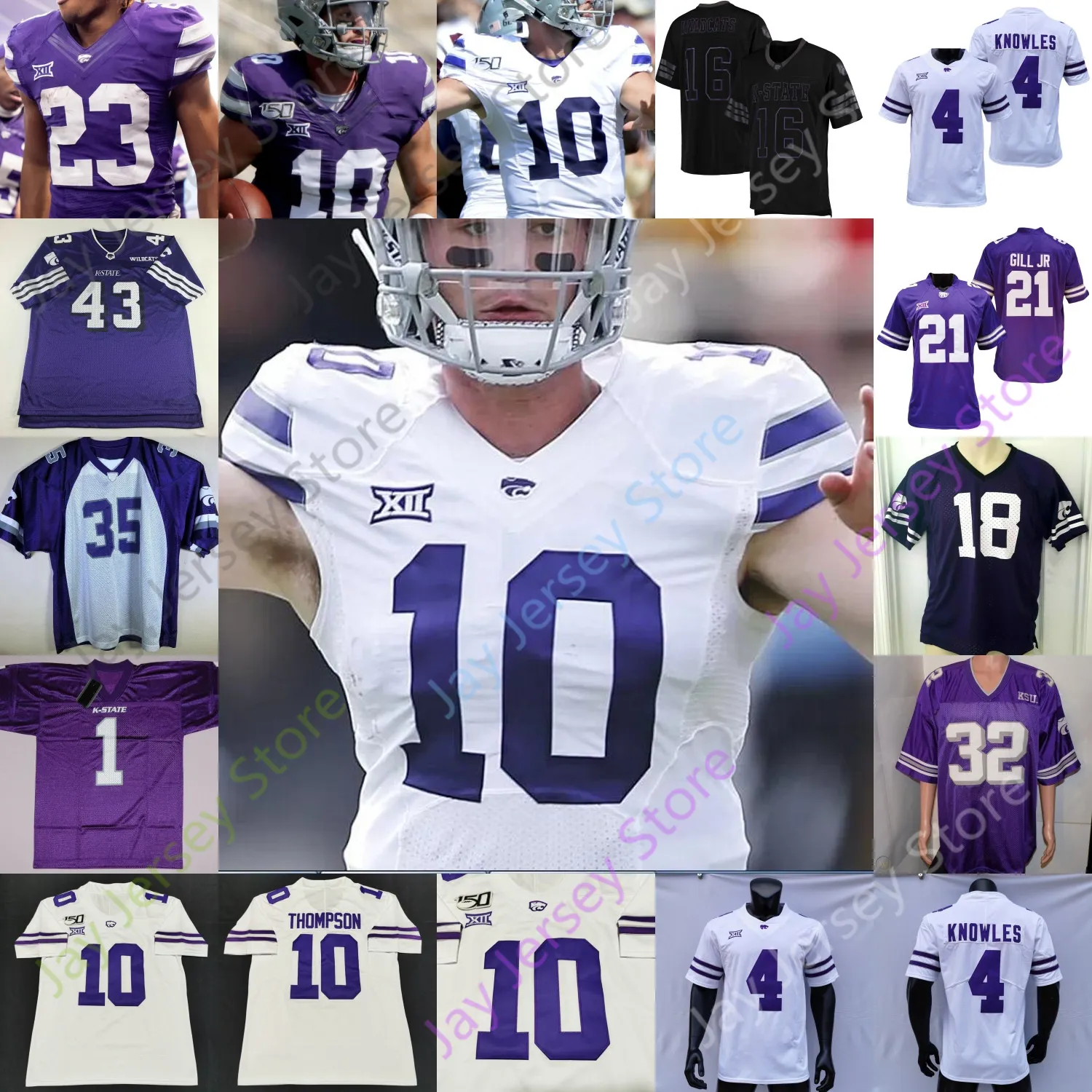 2020 Custom Kansas State Wildcats KSU Footbal Jersey NCAA College ...