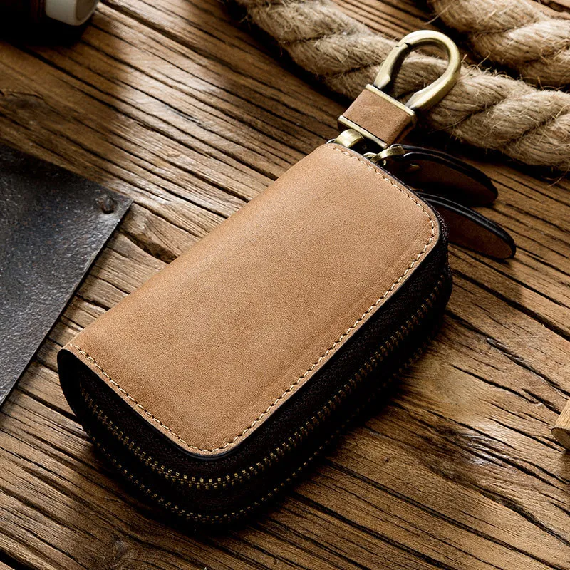 DHgate.com:Premium PU Leather Car Key Wallets: Zippered Key Case Bag ...