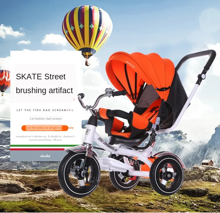 3 In 1 Baby Tricycle Bike With Adjustable Swivel Seat, Flat Lying ...