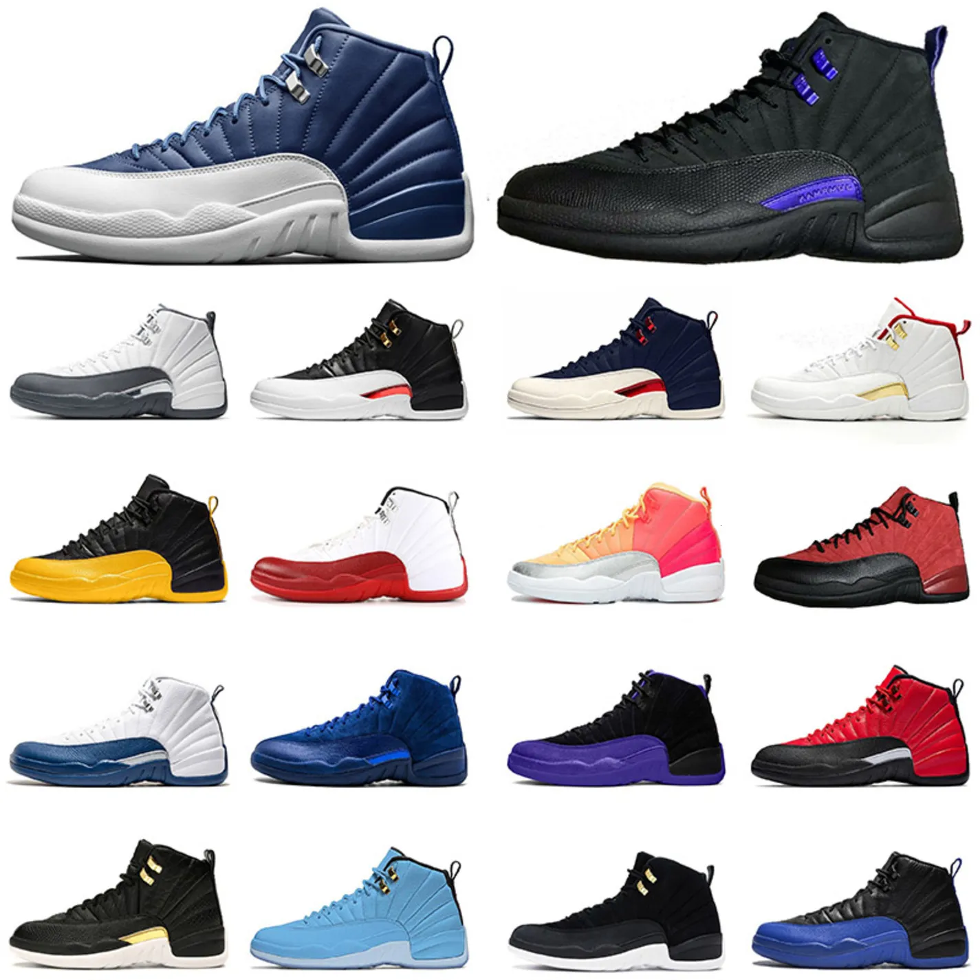 New Mens Basketball Shoes 12s Jumpman Stone Blue 12 Reverse Dark ...