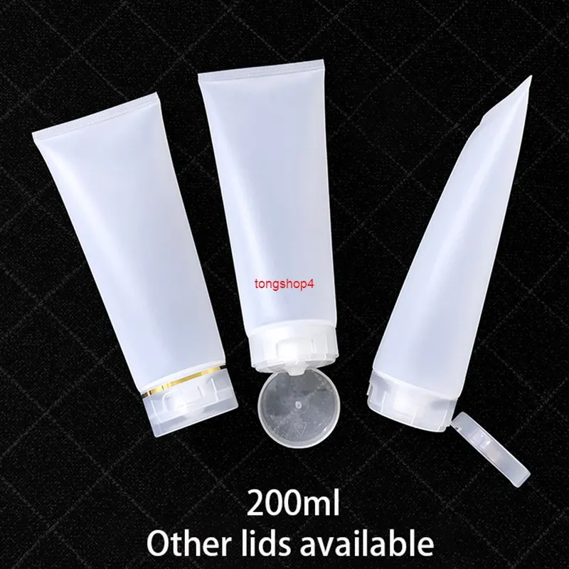 200ml 7 oz Empty Squeeze Tubes for Lotion - Matte Clear Plastic ...