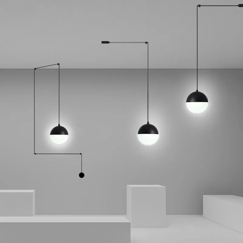 ₩148692에서 현대 펜던트 램프 Led 긴 와이어 서스펜션 조명 Diy 샹들리에 로프트 장식 주방 섬 유리 공 램프 행거