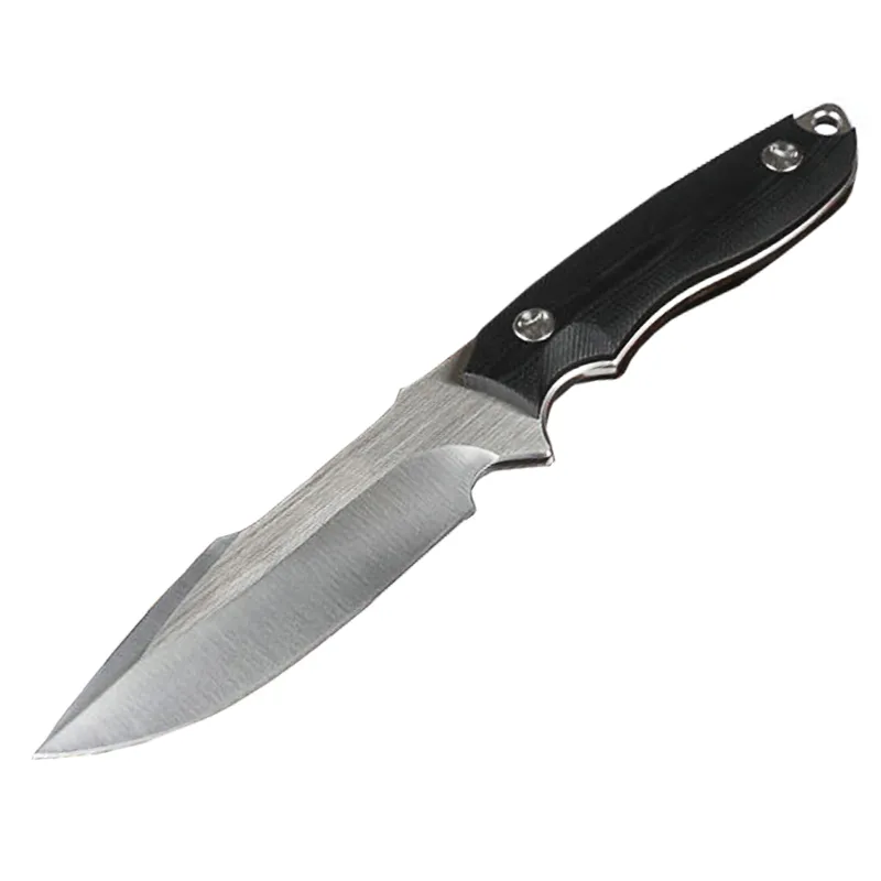 Straight Knife 9Cr18Mov Drop Point Satin Blade Full Tang G10 Handle ...