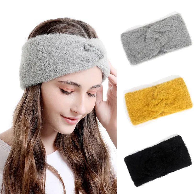 Crossed Headband Knitted Twisted Knot Hair Band for Women Girls with ...