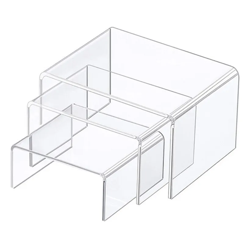 Clear Acrylic Display Risers - 3 Tier Step Stand for Collectibles ...