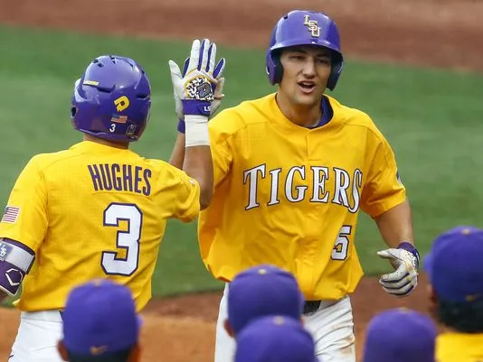 NCAA Custom LSU Tigers Vols Cream Baseball Jersey 18 Tre Morgan 3 Dylan ...