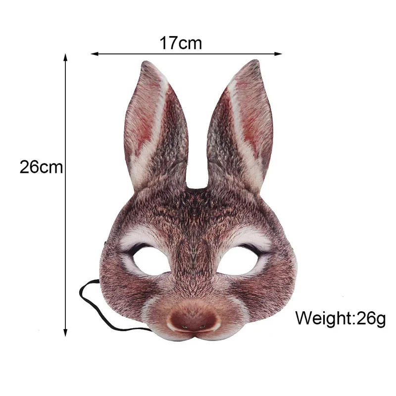 Scary Bunny Face Bunny Mask Animal Eva Half Face Rabbit Ear Mask Voor