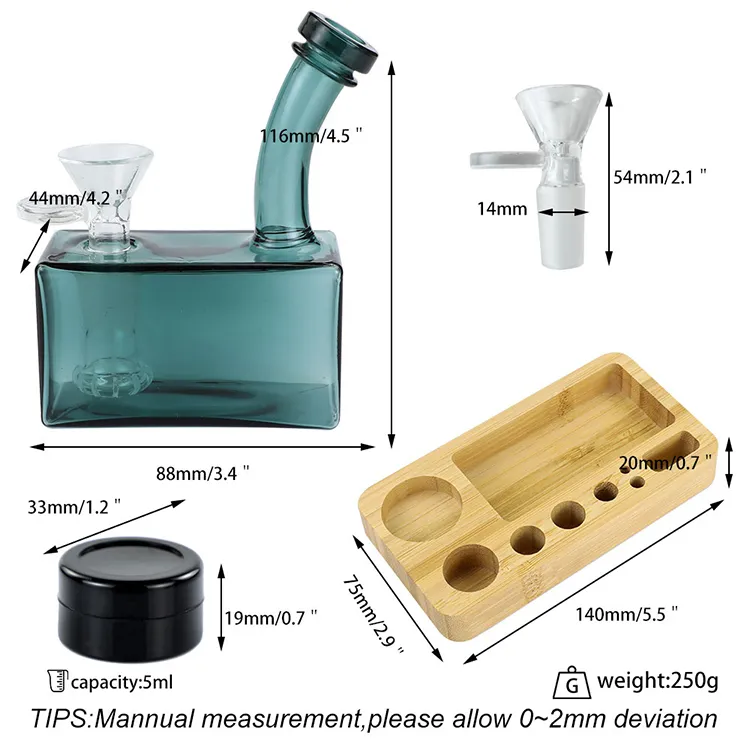 Bulk Order Complete Square Glass Beaker Bong Hookah Set With Creative ...