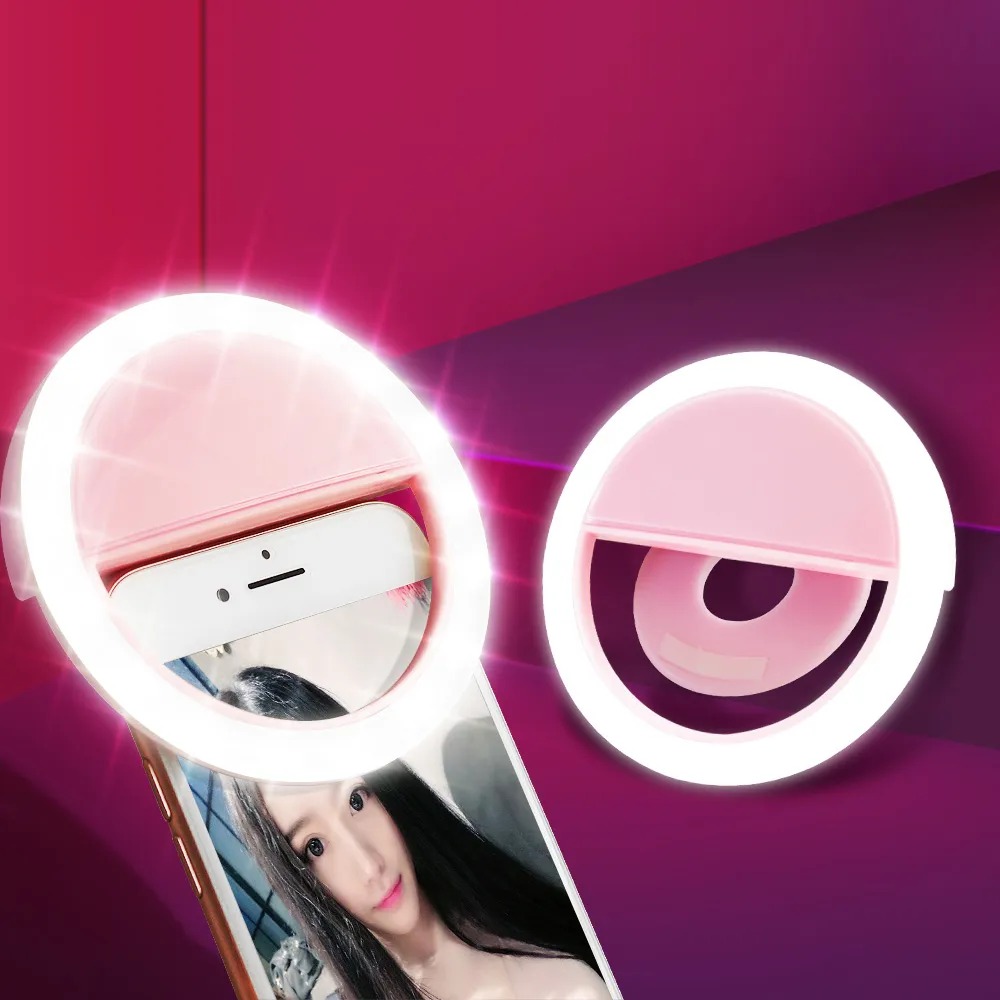 Mini Phone Ring Light LED Ringlight Clip for Smartphone Photography ...