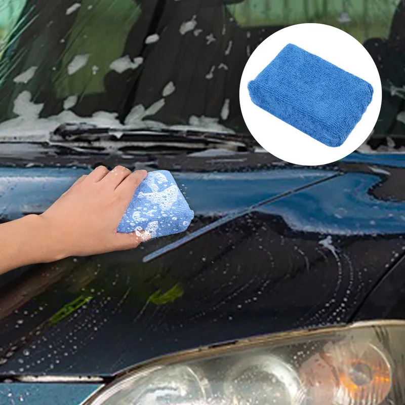 Premium Microfibre Car Cleaning Sponges - 5/10 Pack - Wax Applicators ...