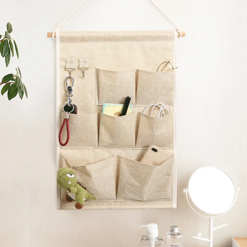 Hanging Storage Bag Sundry Organizer Cotton Wall Hang Organizersg ...