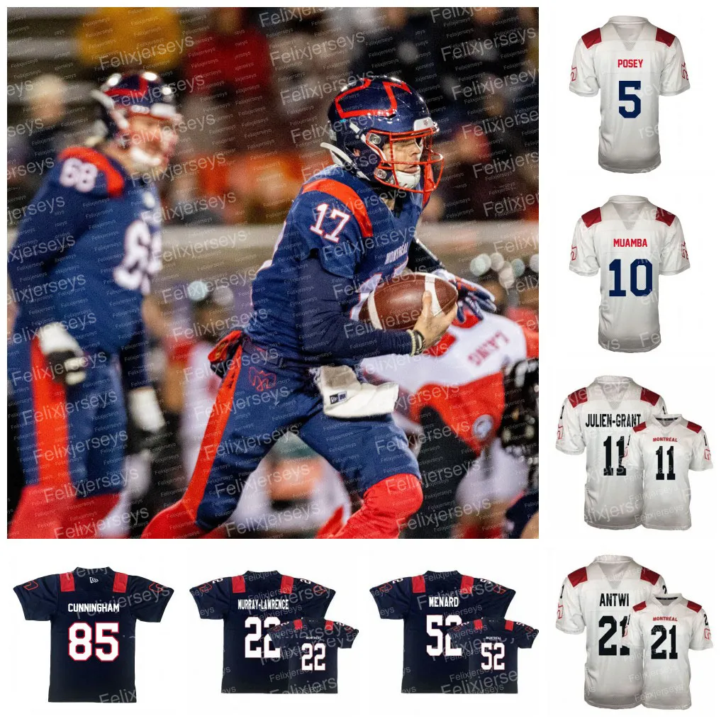 17 Davis Alexander Montreal Alouettes Football Jersey Caleb Evans Cody ...