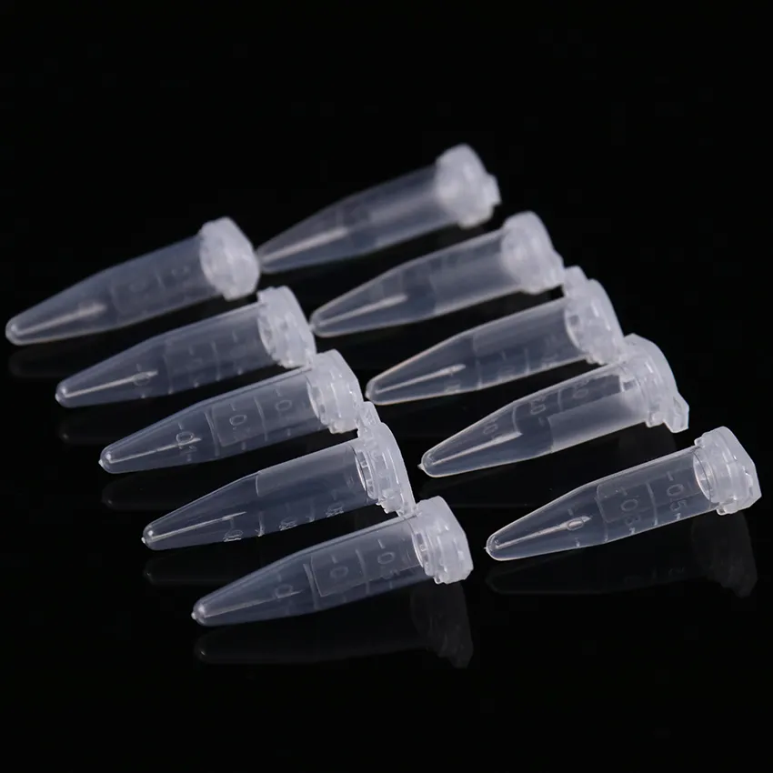 Plastic Test Tubes With Caps 0.5ml Mini Vials With Scale & Snap Cap ...