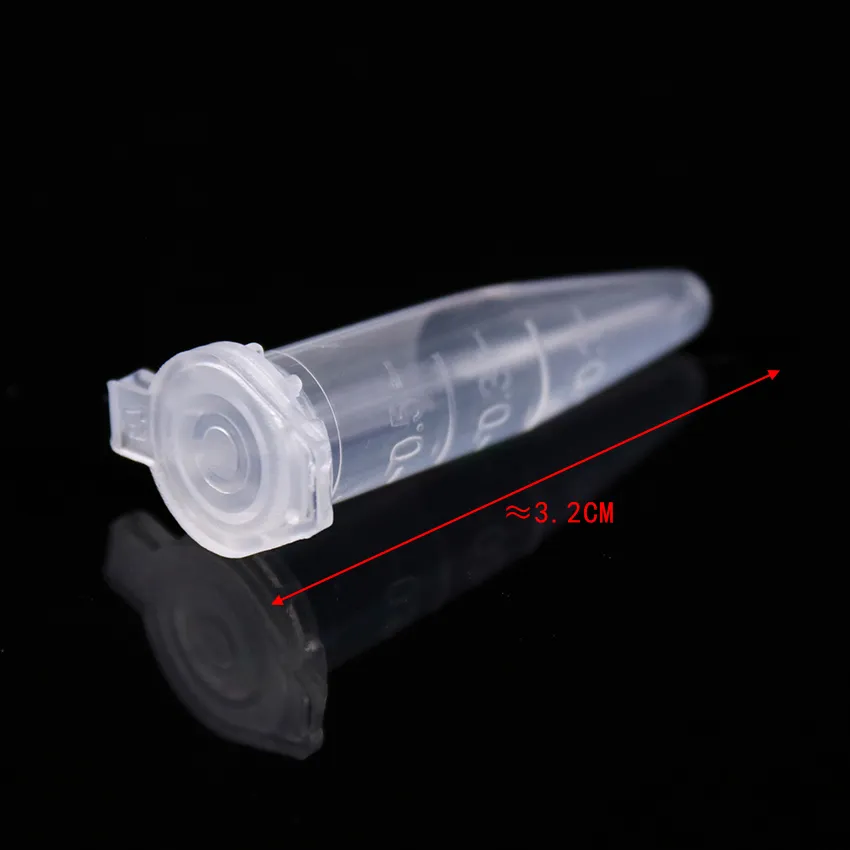 Plastic Test Tubes With Caps 0.5ml Mini Vials With Scale & Snap Cap ...