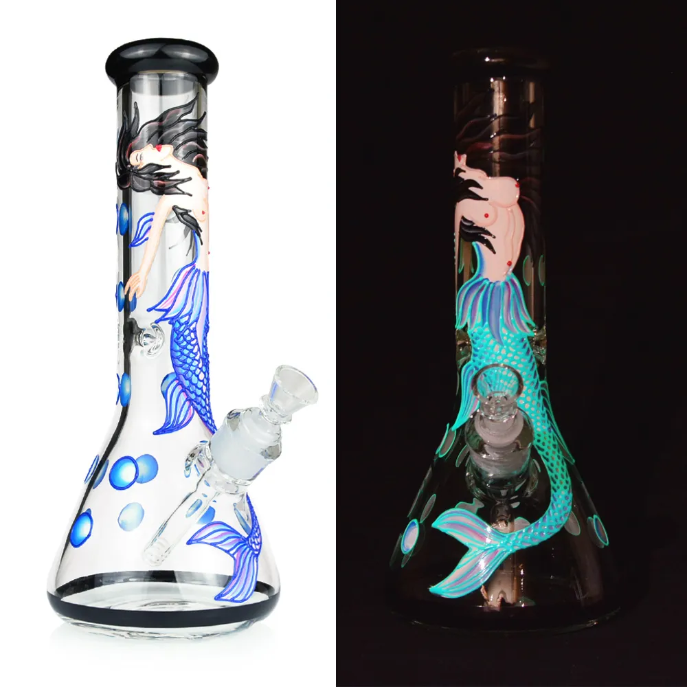 Handmade Bongs: Artistic Hand Painted Glass Water Pipe With Ice Catcher ...