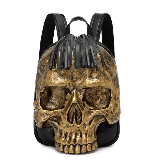 Unique 3D Embossed Skull Tassel Skull Backpack For Women And Men Cool ...