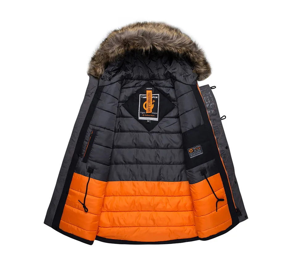 TIGER FORCE Men's Winter womens ski parka with Padded Cups, Artificial ...