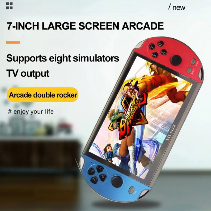Portable Handheld Game Console Player X12 Plus Dual Rocker Joystick 7 ...