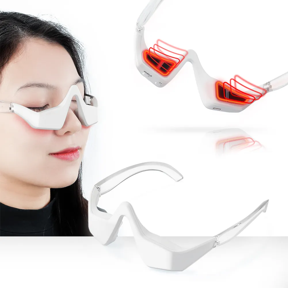 3D Eye Massager With Red Light Therapy EMS Eye Care Device For Dark ...