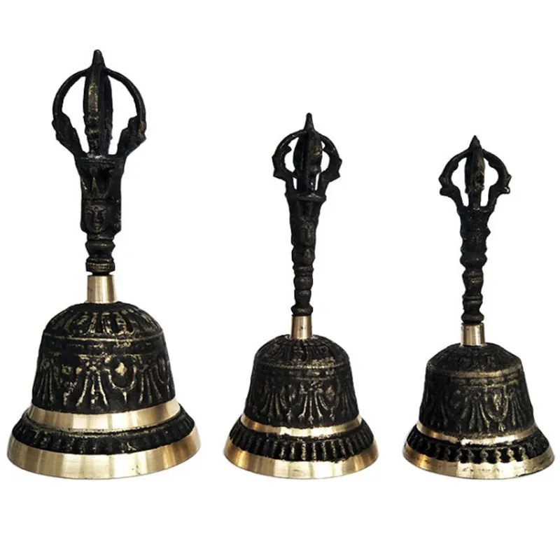 Antique Hand Held Bells Antique Metal Bells, Hand Held Bells: European