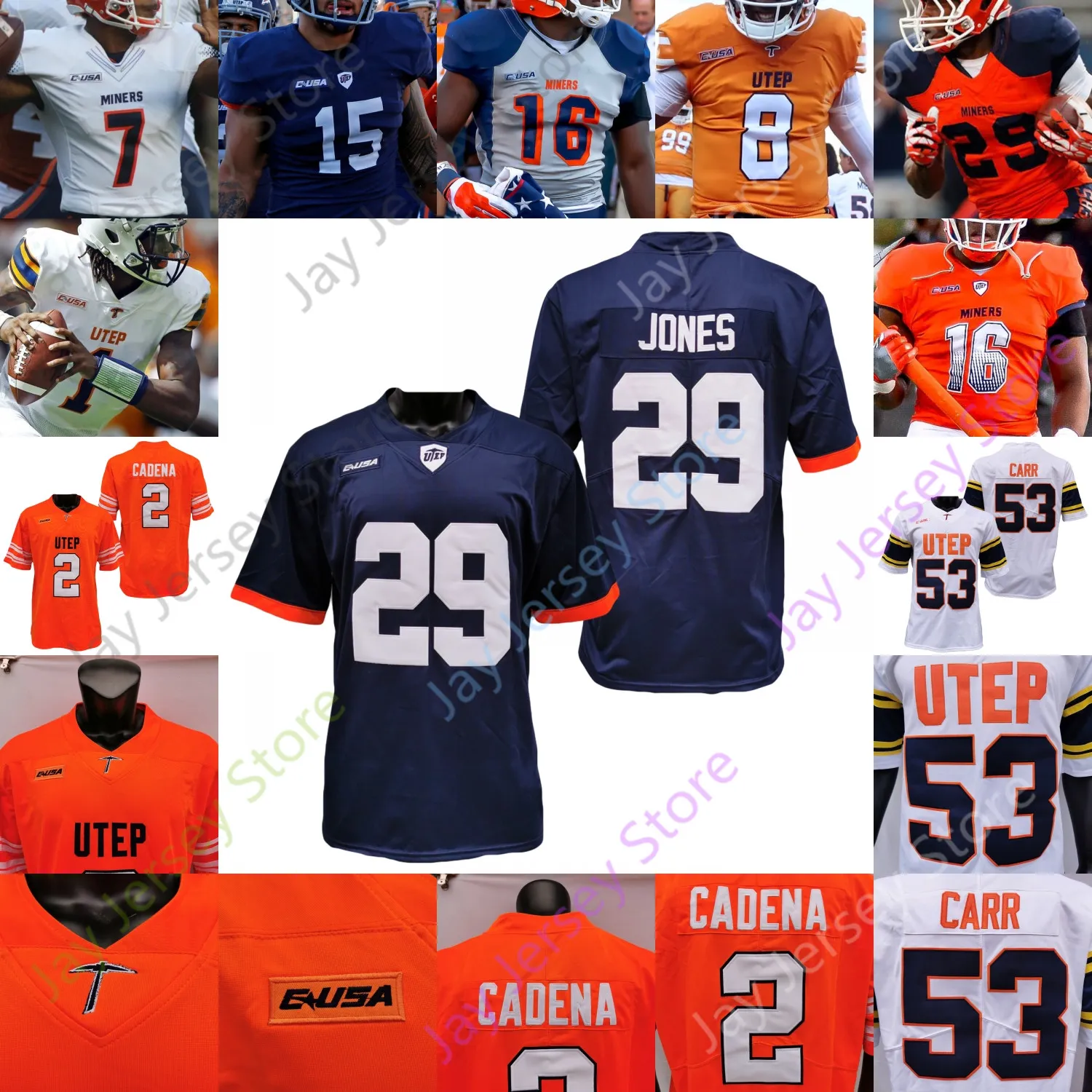 UTEP Miners NCAA College American Football Shirts Featuring Josh Fields ...