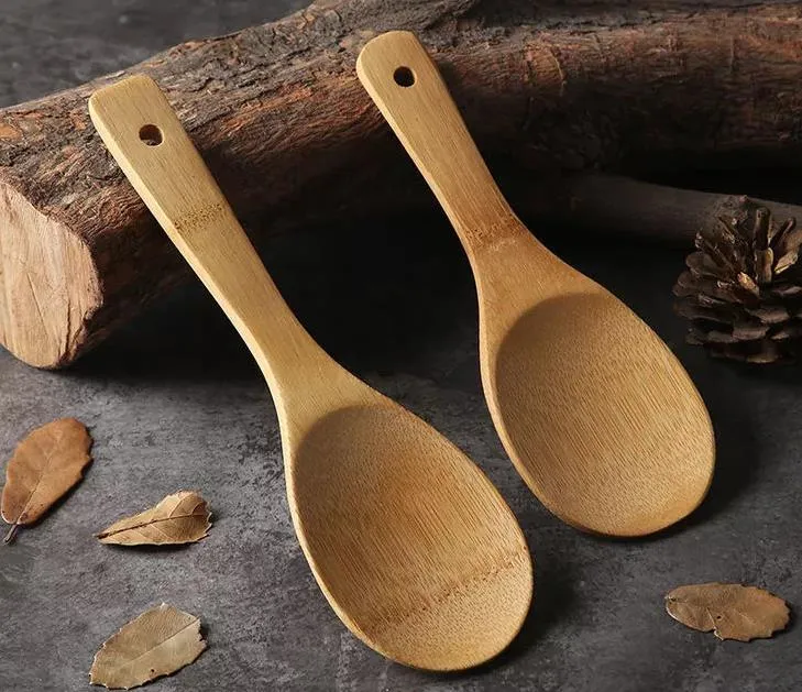 Kitchen Bamboo Wooden Rice Spoon Cooking Utensil Tool Soup Teaspoon ...