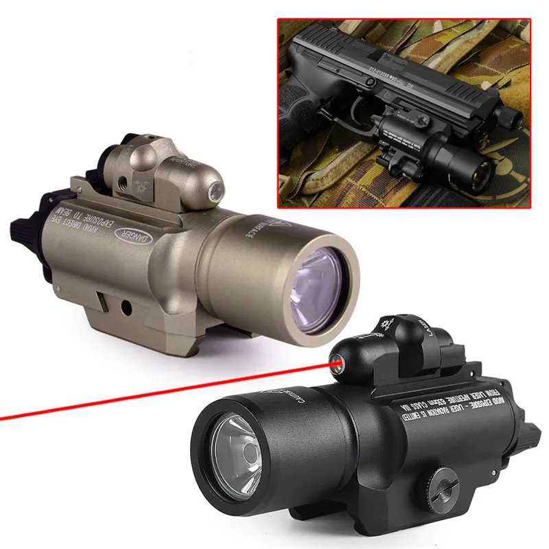 DHgate.com:M4 Rifle Mounted LED Flashlight with Red Laser Sight Combo ...