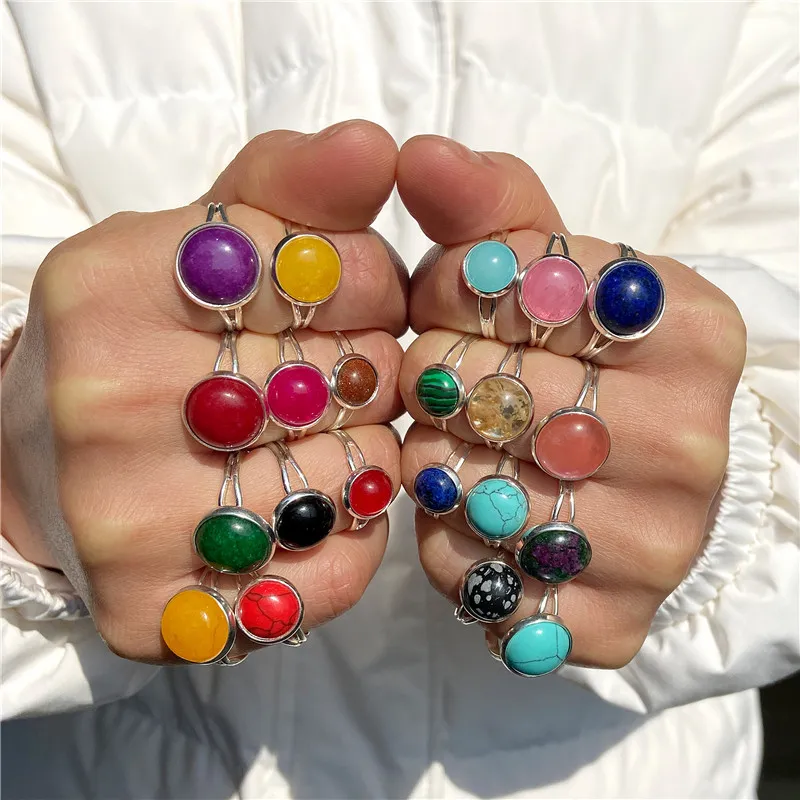 DHgate.com:Handmade Bohemian Adjustable Crystal Ring | Natural Stone Jewelry Gift for Women:Jewelry