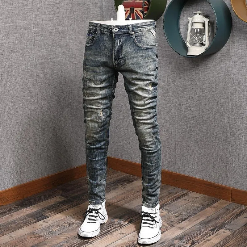 Men's Fashion Jeans: High Quality Printed Designer Ripped Denim ...