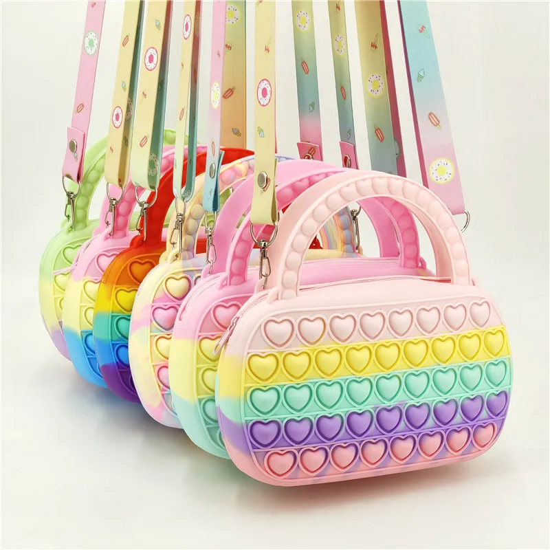 Childrens Purses Rainbow Push Bubble Coin Purse Christmas Present Bags ...
